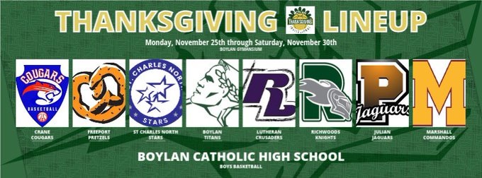 Boylan Thanksgiving HS Boys Basketball Tournament Schedule – Stateline ...