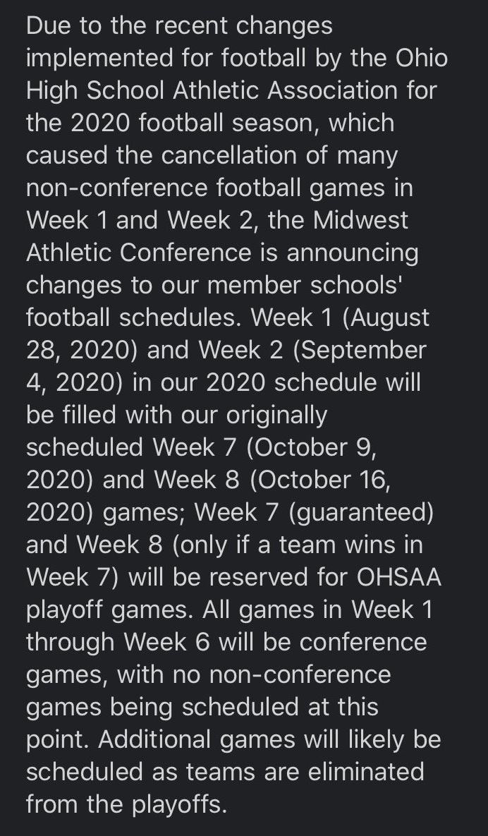 2020 Revised MAC Football Schedules – Stateline Sports Network