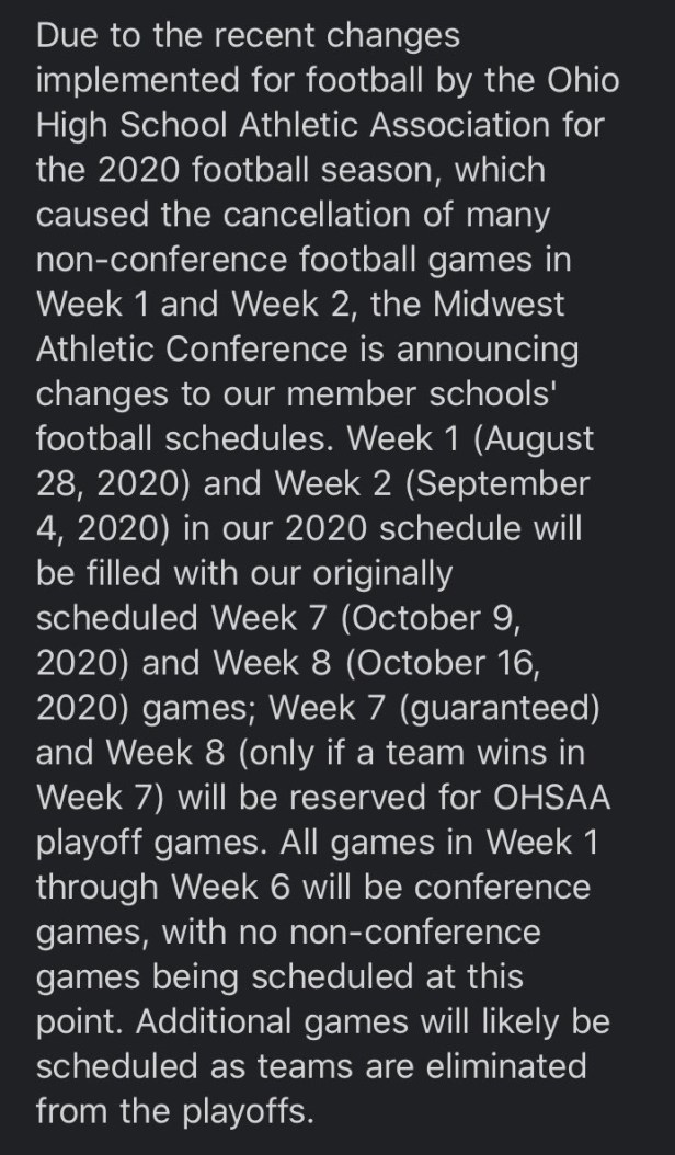 2020 Revised MAC Football Schedules – Stateline Sports Network