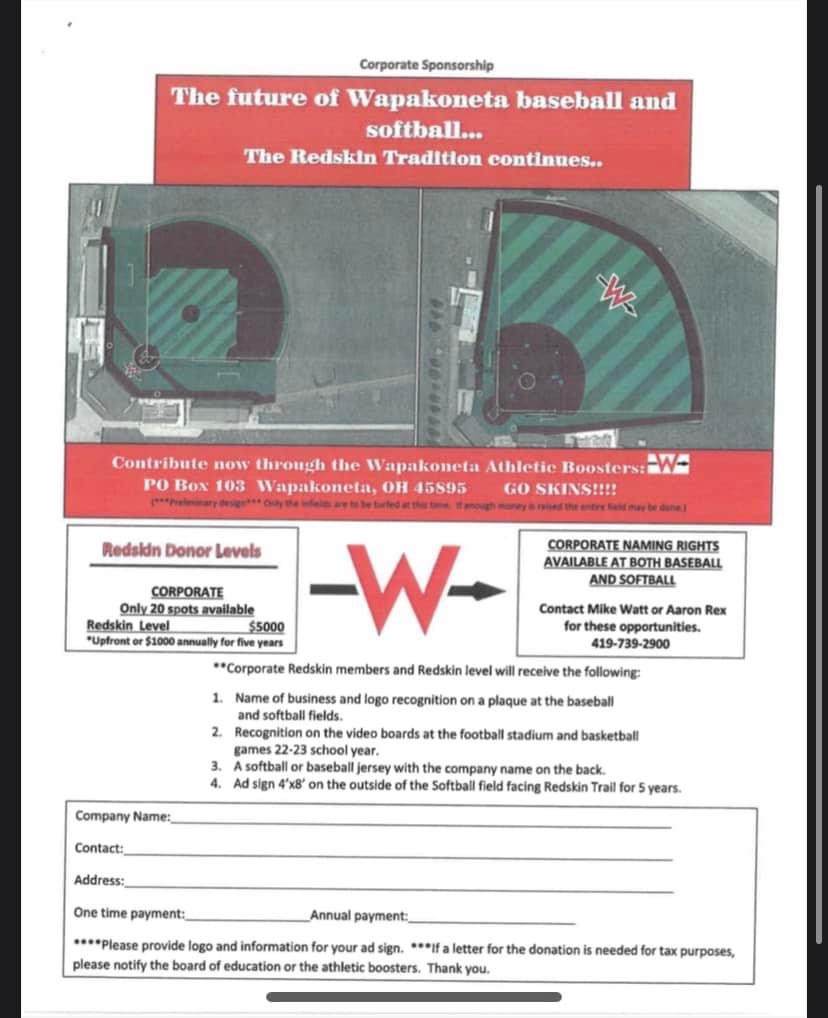 Wapakoneta Starting A Campaign To Install A Turf Baseball Field and ...