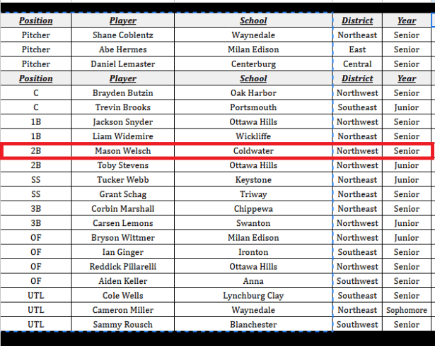 2025 All-Ohio Baseball Teams Named – Stateline Sports Network