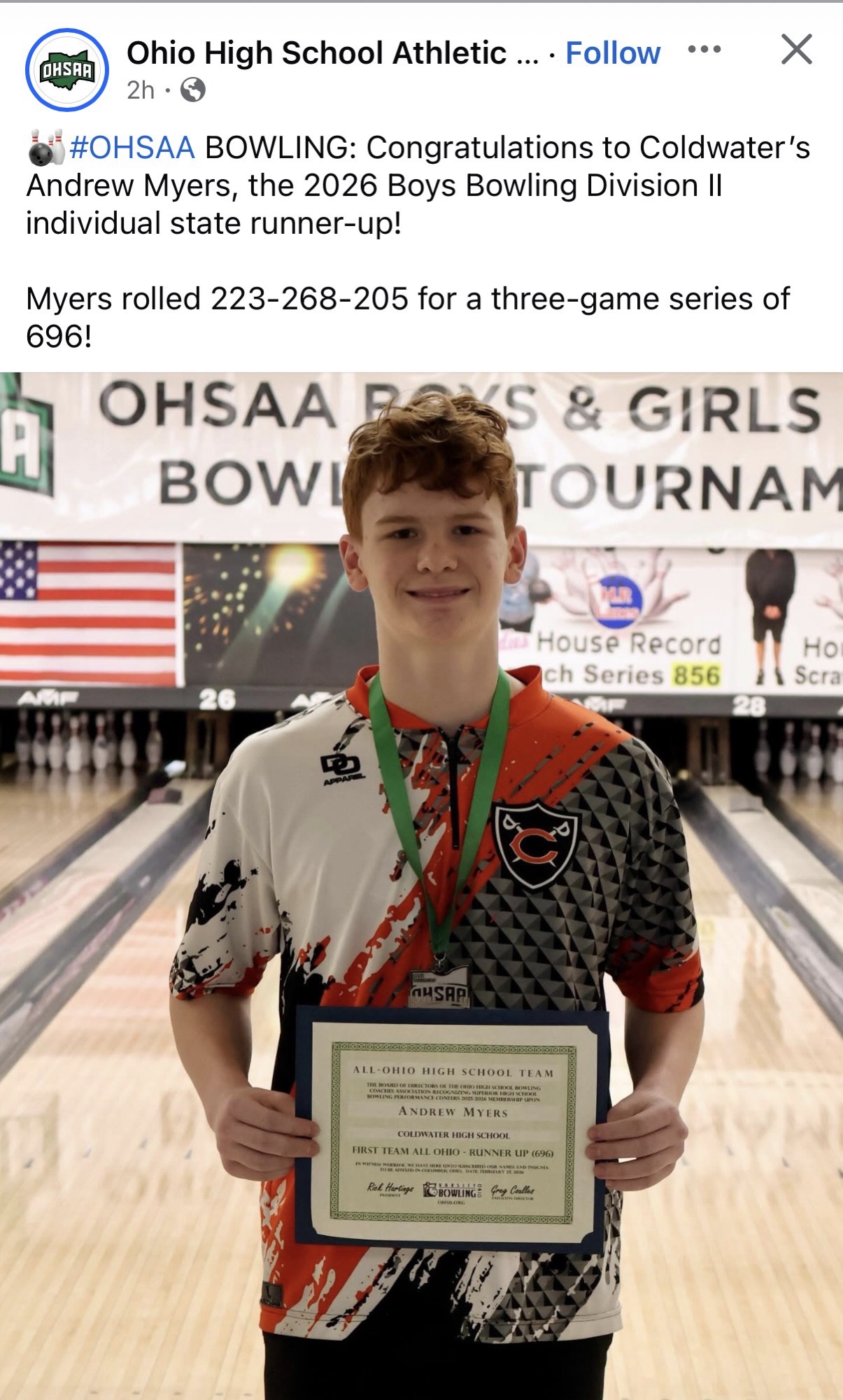 St. Henry Boys Bowling Beat Coldwater To Win 2026 OHSAA D II State ...