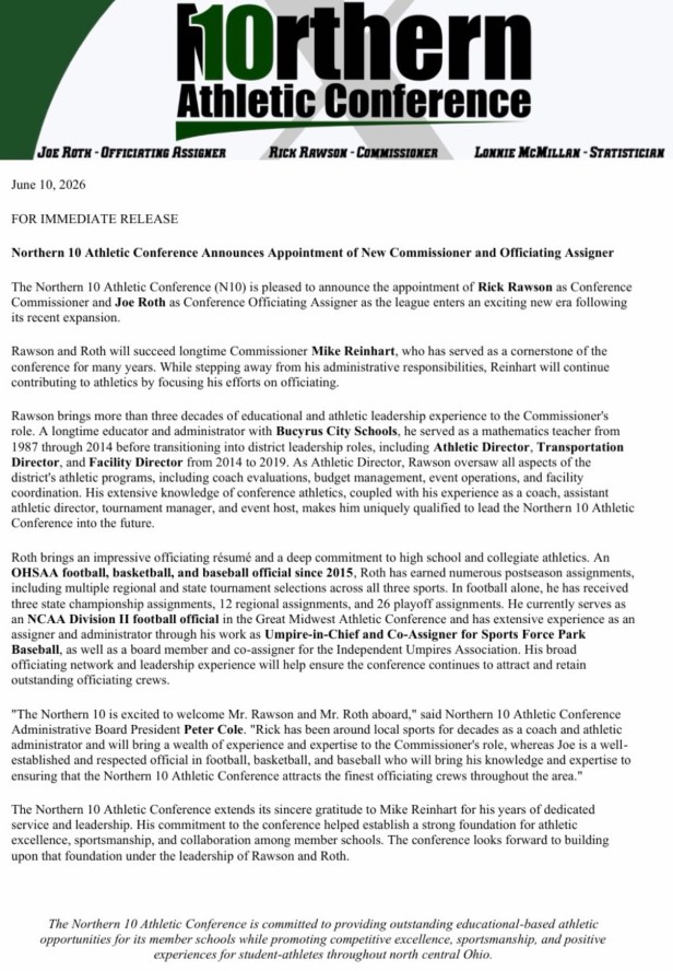 Northern 10 Athletic Conference Names New Commissioner – Stateline ...